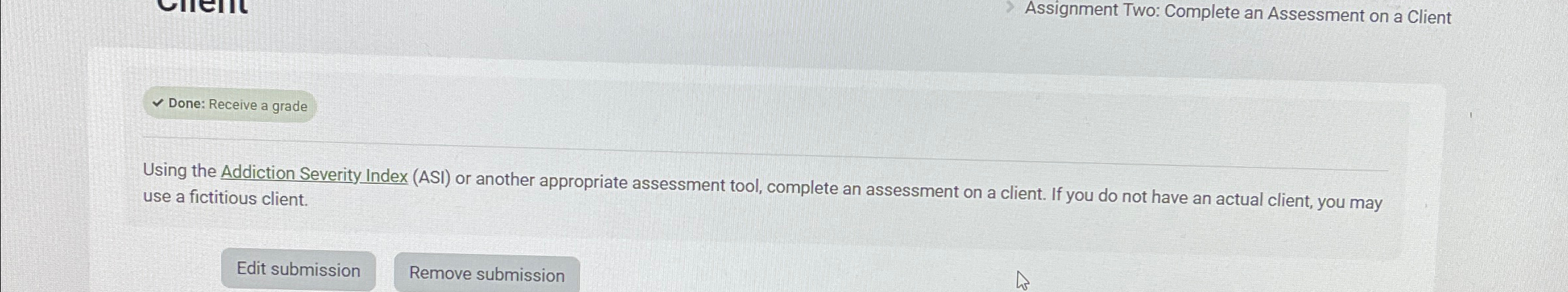 Solved Assignment Two: Complete an Assessment on a | Chegg.com