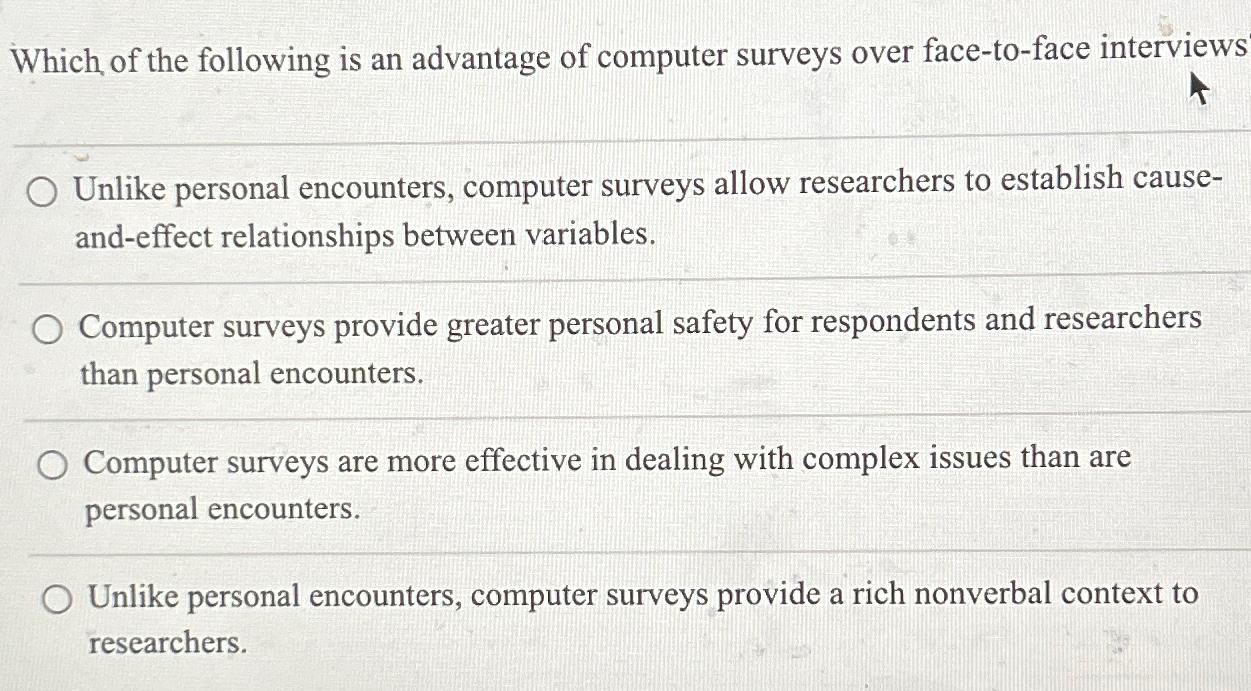 Solved Which of the following is an advantage of computer | Chegg.com