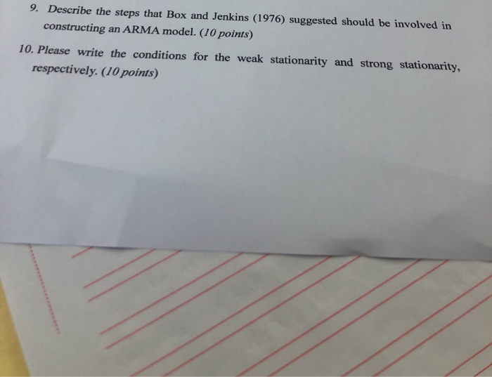Solved 9. Describe the steps that Box and Jenkins (1976) | Chegg.com