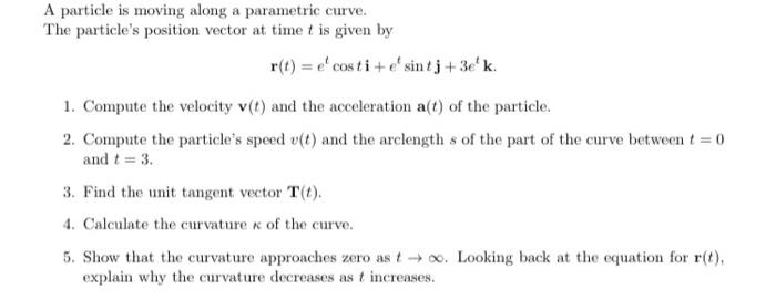 Solved A particle is moving along a parametric curve. The | Chegg.com