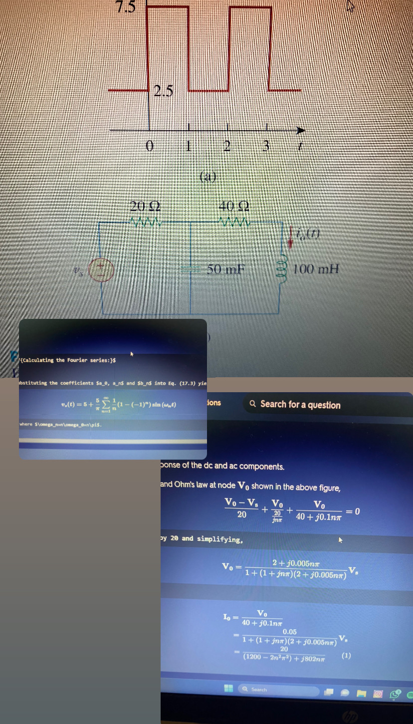 Solved Find iot) ﻿from the voltage periodic voltage fourier | Chegg.com