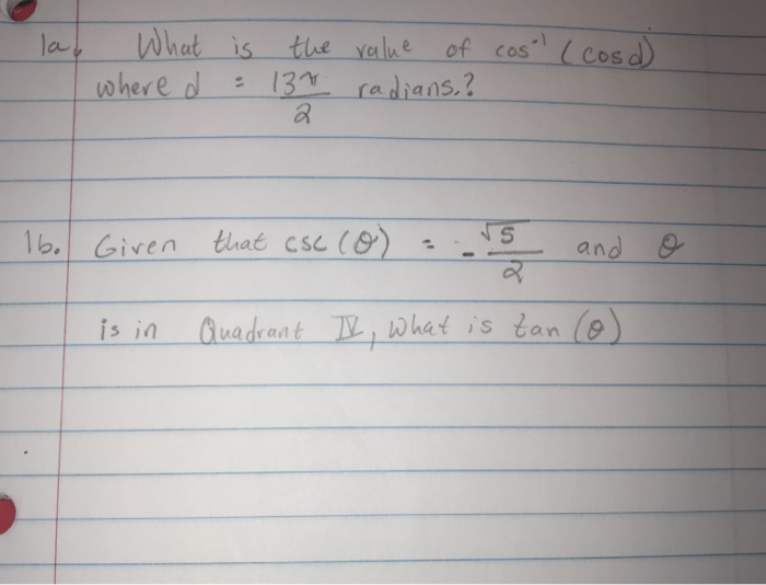 Solved lad What is the value of cos" (cosd) where d = 134 | Chegg.com