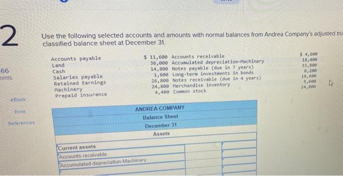 Solved Use the following selected accounts and amounts | Chegg.com
