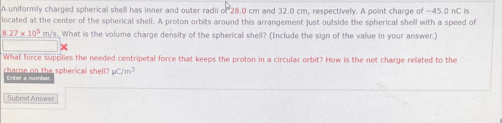 Solved A uniformly charged spherical shell has inner and | Chegg.com