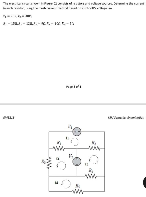 The electrical circuit shown in Figure 02 consists of | Chegg.com