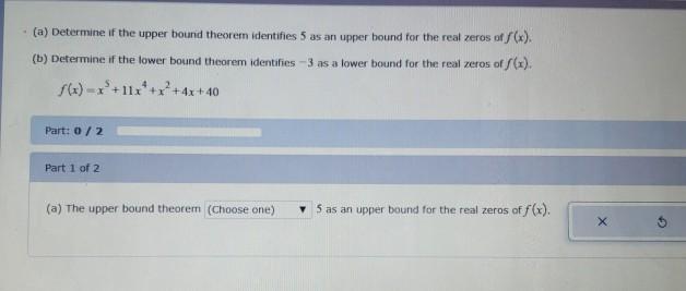 Solved (a) Determine if the upper bound theorem identifies 5 | Chegg.com