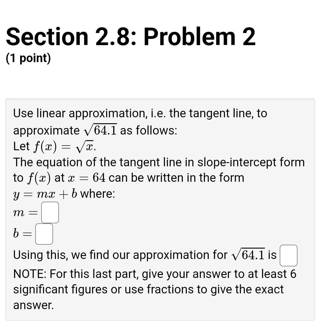 Solved Section 2.8: Problem 1 (1 point) The linear | Chegg.com