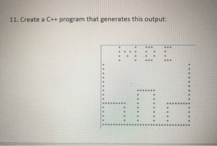Solved 11. Create a C++ program that generates this output: | Chegg.com