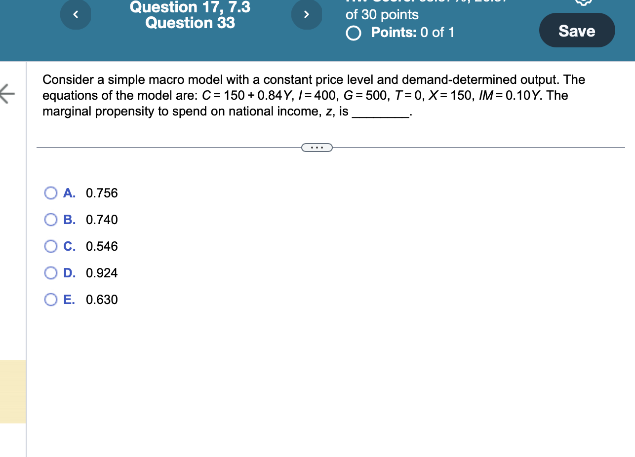 Solved Consider a simple macro model with a constant price | Chegg.com