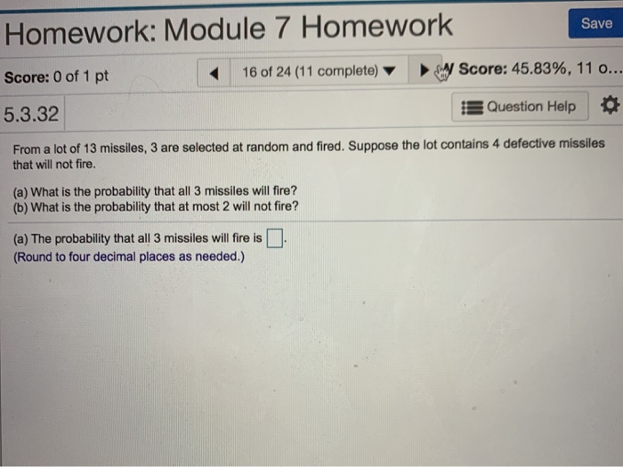 Solved Save Homework Module 7 Homework Score 0 Of 1 Pt 16