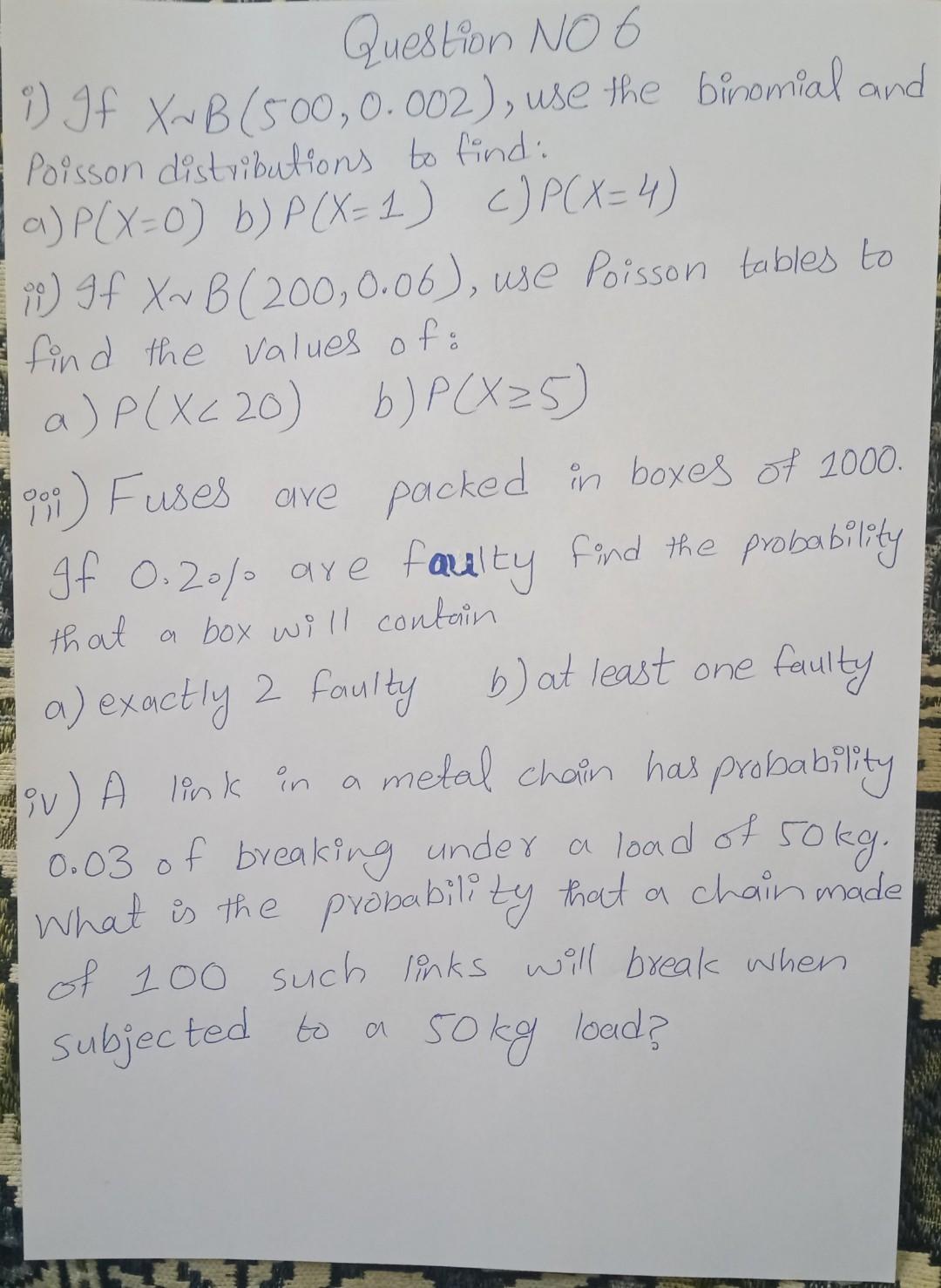 Solved Use the poisson distribution and mention each step | Chegg.com