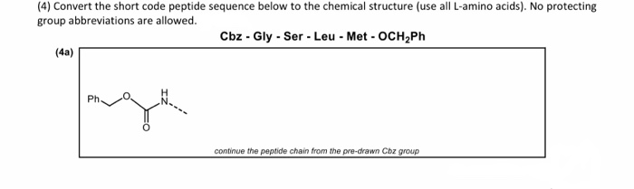 Solved (4) Convert the short code peptide sequence below to | Chegg.com
