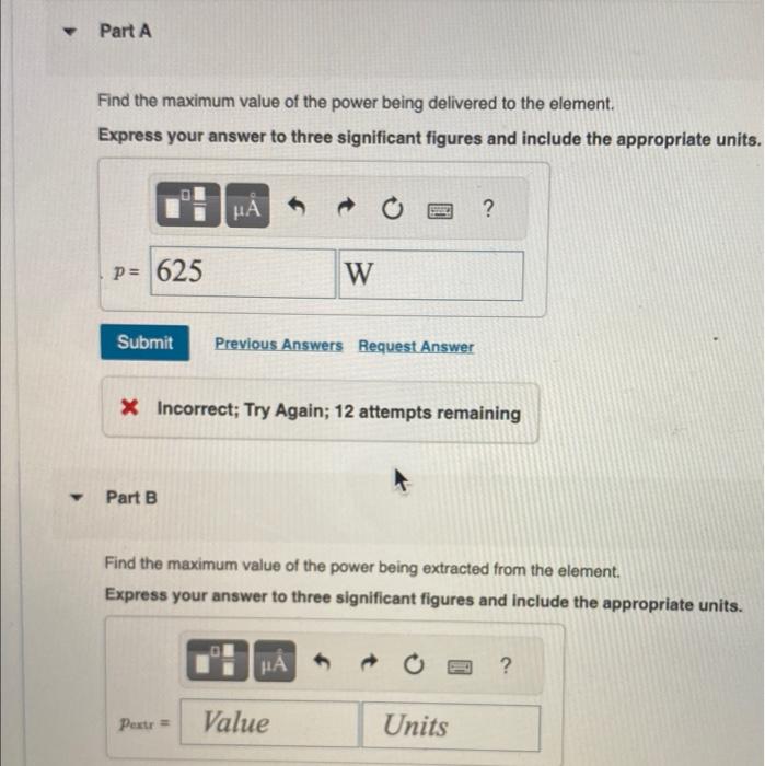 Solved find max value of power being delivered and extracted | Chegg.com