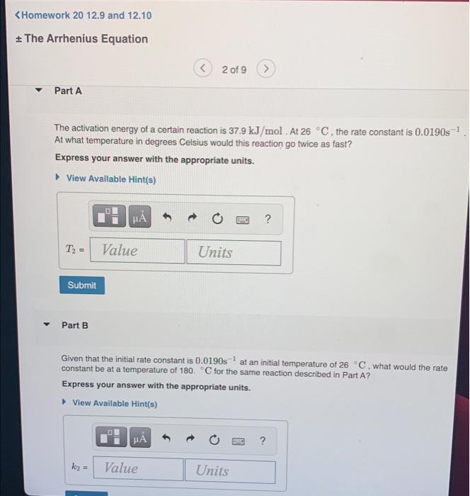 Solved The Arrhenius equation shows the relationship between | Chegg.com
