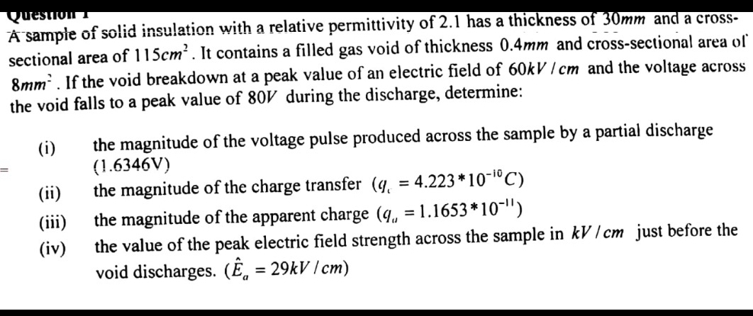 Solved A sample of solid insulation with a relative | Chegg.com