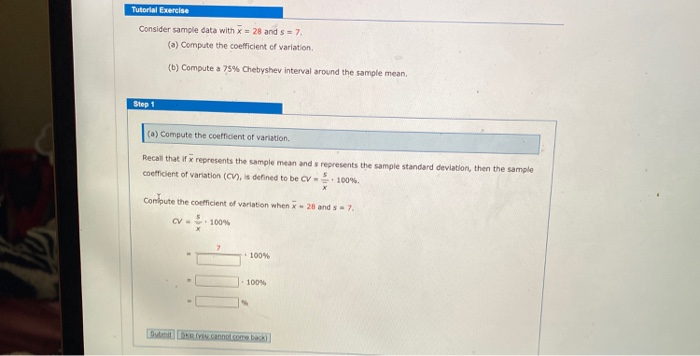 Solved Tutorial Exercise Consider sample data with x = 28 | Chegg.com