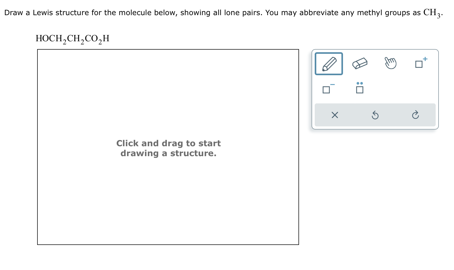Solved Draw a Lewis structure for the molecule below, | Chegg.com