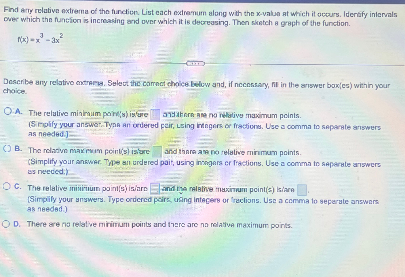 Solved Find any relative extrema of the function. List each | Chegg.com