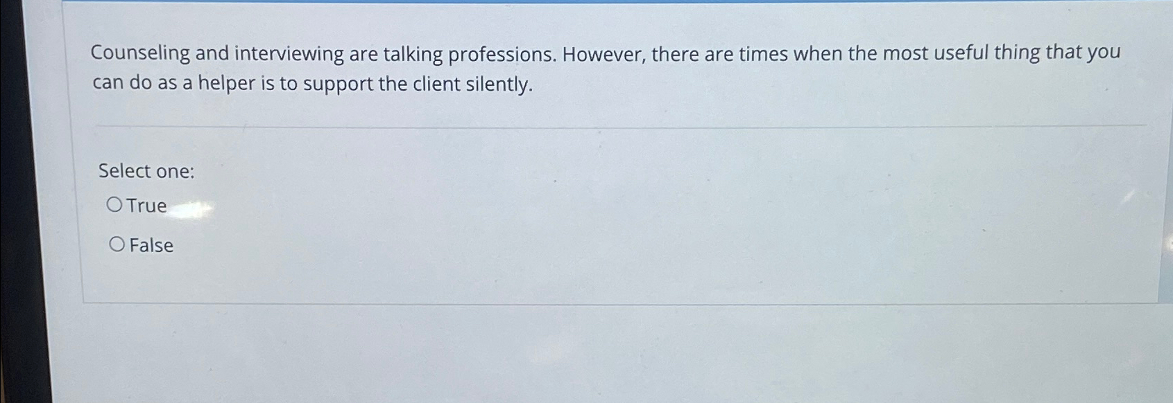Solved Counseling and interviewing are talking professions. | Chegg.com