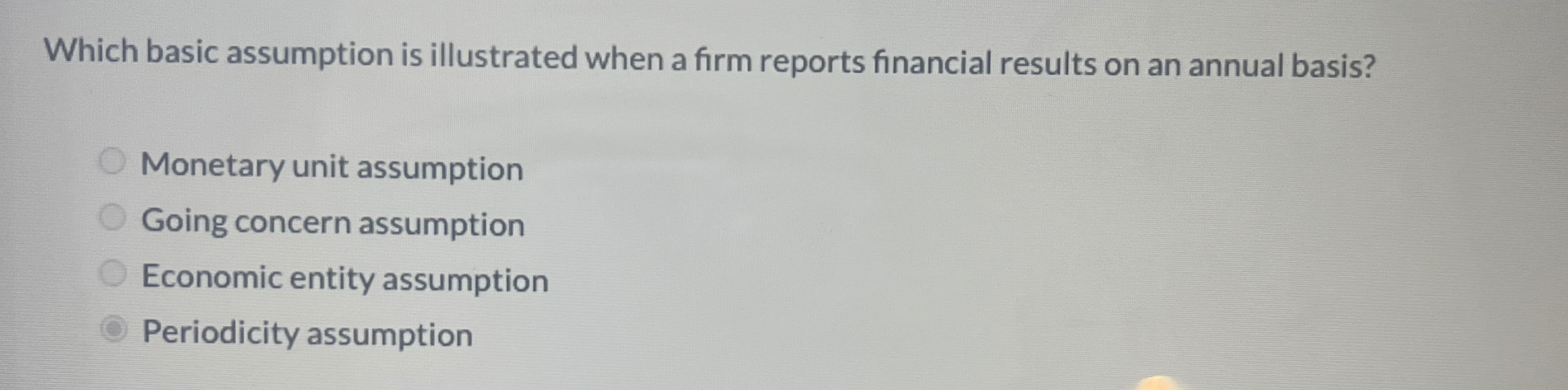 Solved Which basic assumption is illustrated when a firm | Chegg.com