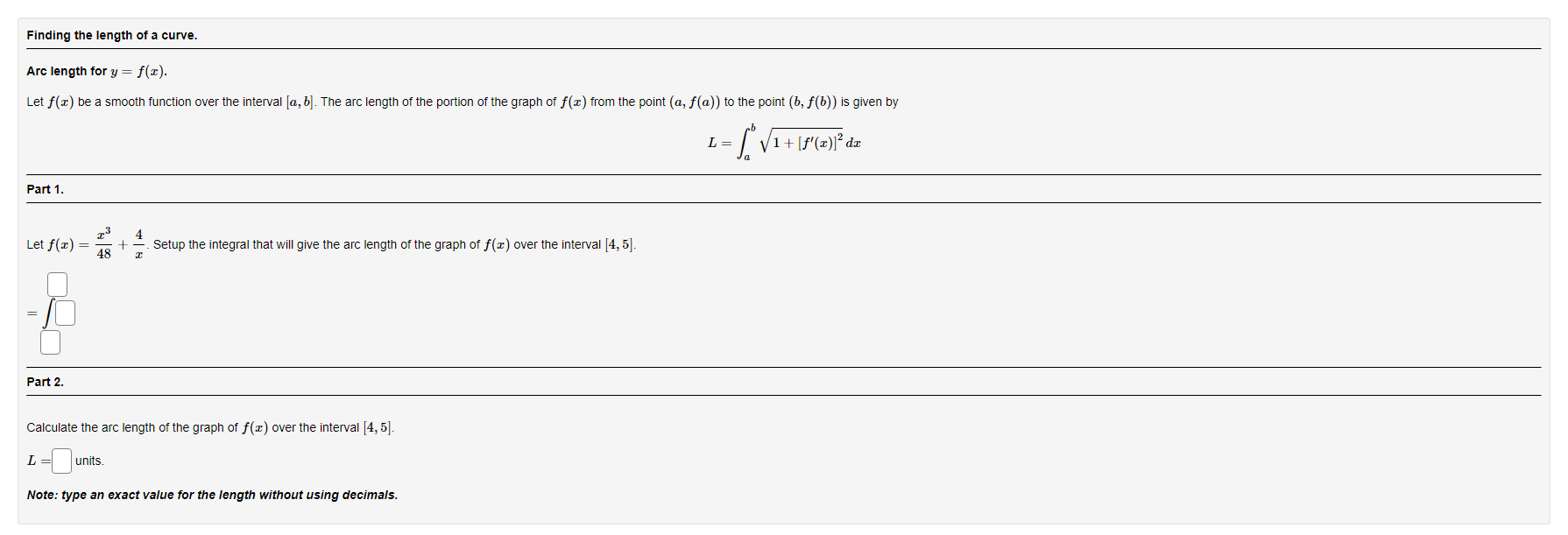 Solved Finding the length of a curve.Arc length for | Chegg.com