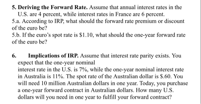 Solved 5. Deriving the Forward Rate. Assume that annual | Chegg.com