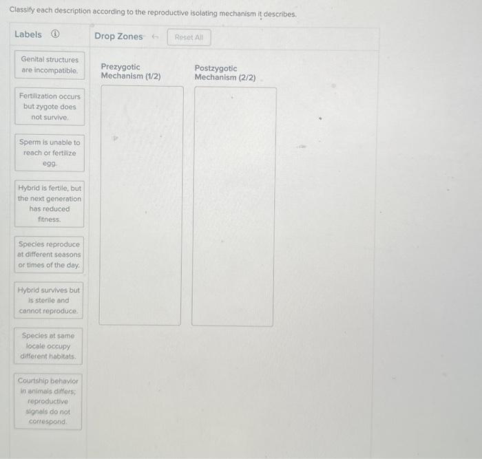 Classify each description according to the type of | Chegg.com