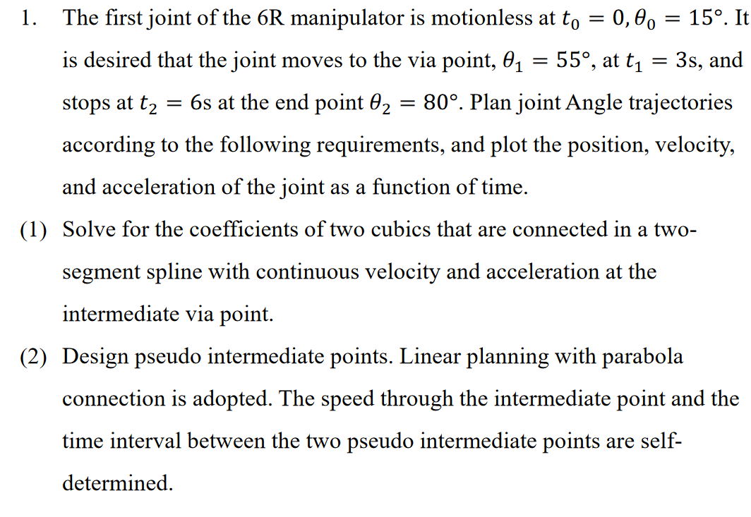 Solved The first joint of the 6R ﻿manipulator is motionless | Chegg.com