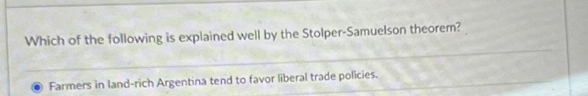 Solved Which of the following is explained well by the | Chegg.com