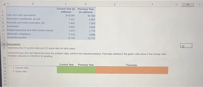 Solved Open spreadsheet a. Determine the (1) current ratio | Chegg.com