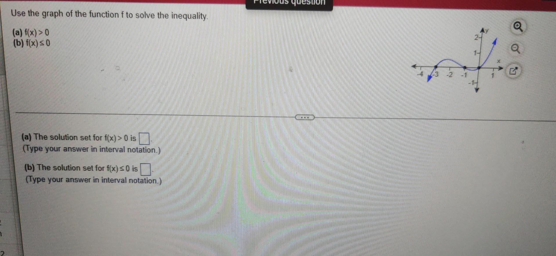 Solved 1 Use the graph of the function f to solve the | Chegg.com