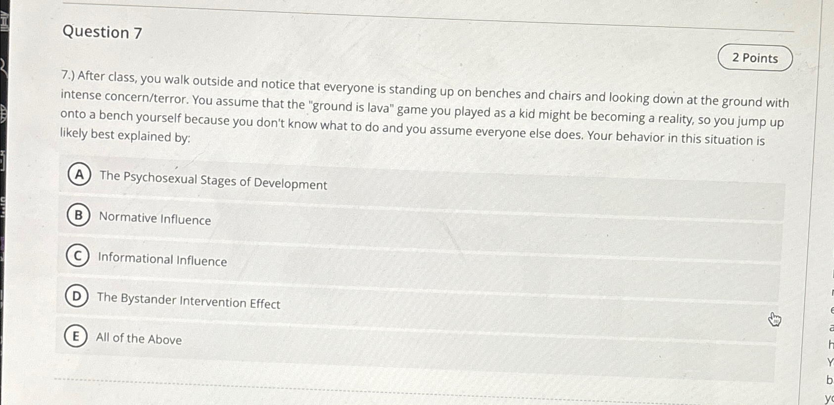 Solved Question 77.) ﻿After class, you walk outside and | Chegg.com