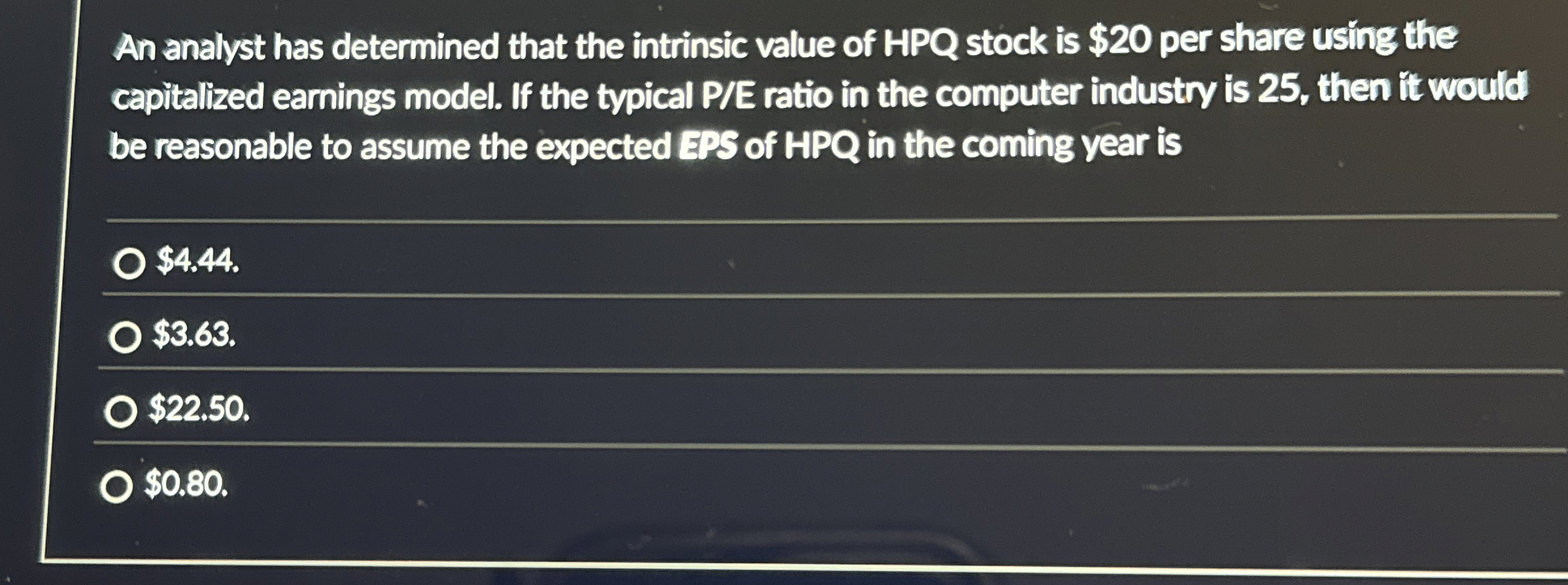 Solved An analyst has determined that the intrinsic value of | Chegg.com
