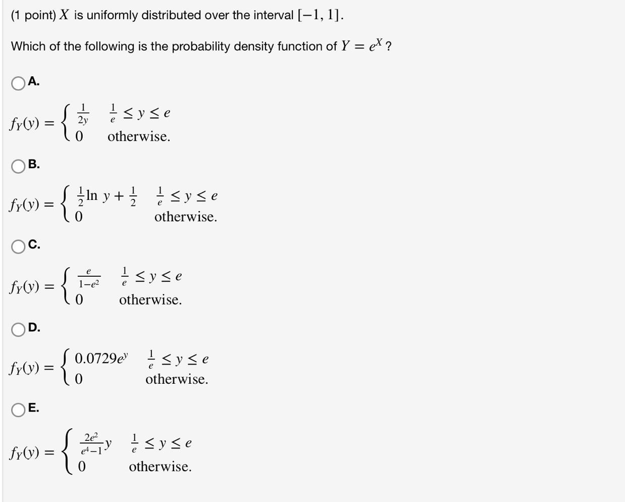Solved ( 1 point) X is uniformly distributed over the | Chegg.com