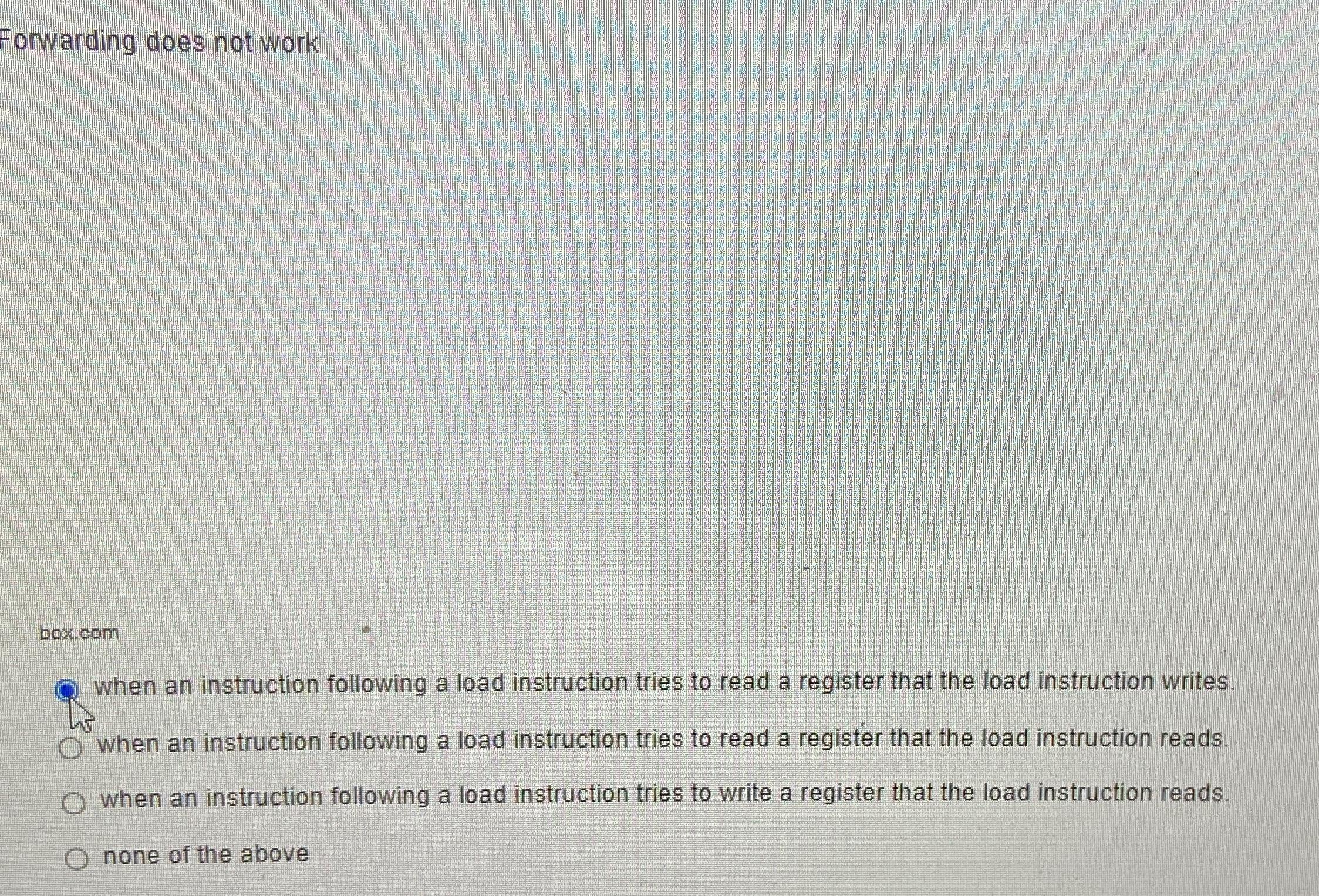 Solved Forwarding does not work1. ﻿When an instruction | Chegg.com