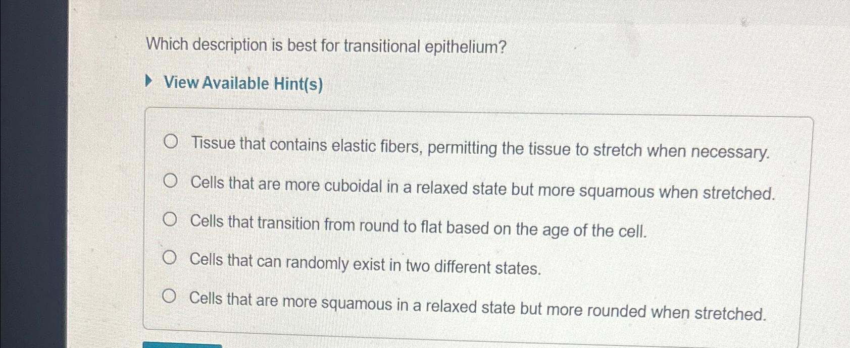 Solved Which description is best for transitional | Chegg.com