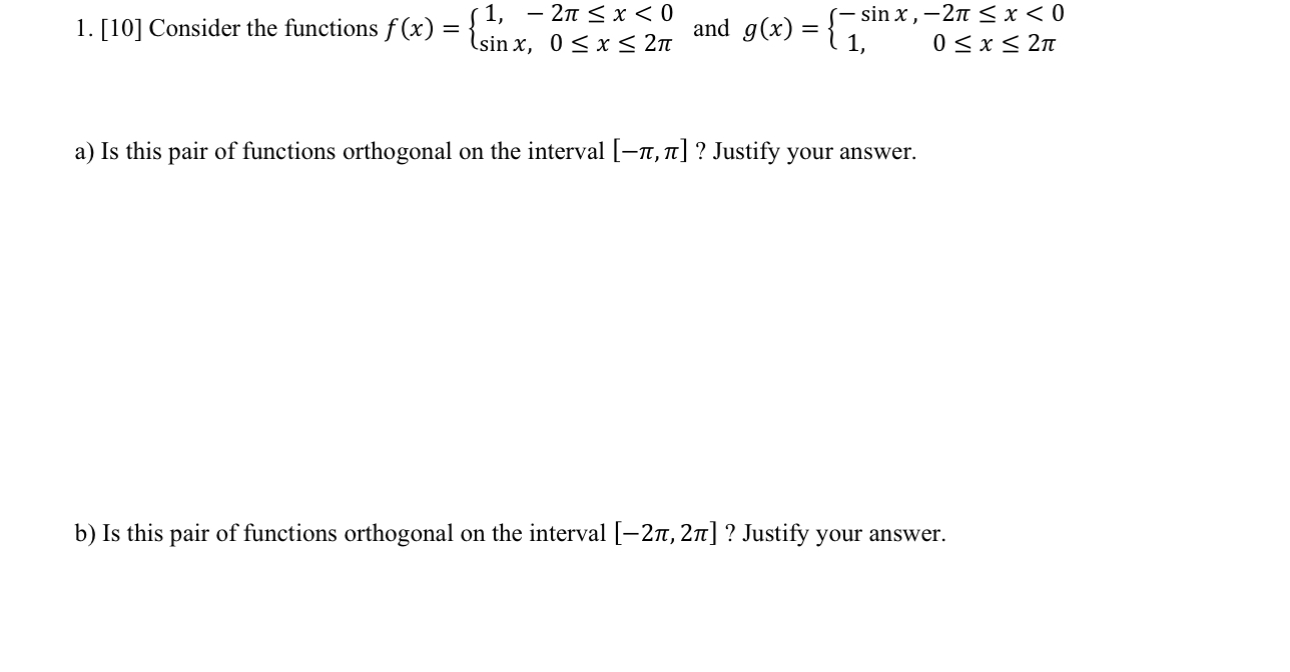 Solved [10] ﻿Consider the functions | Chegg.com