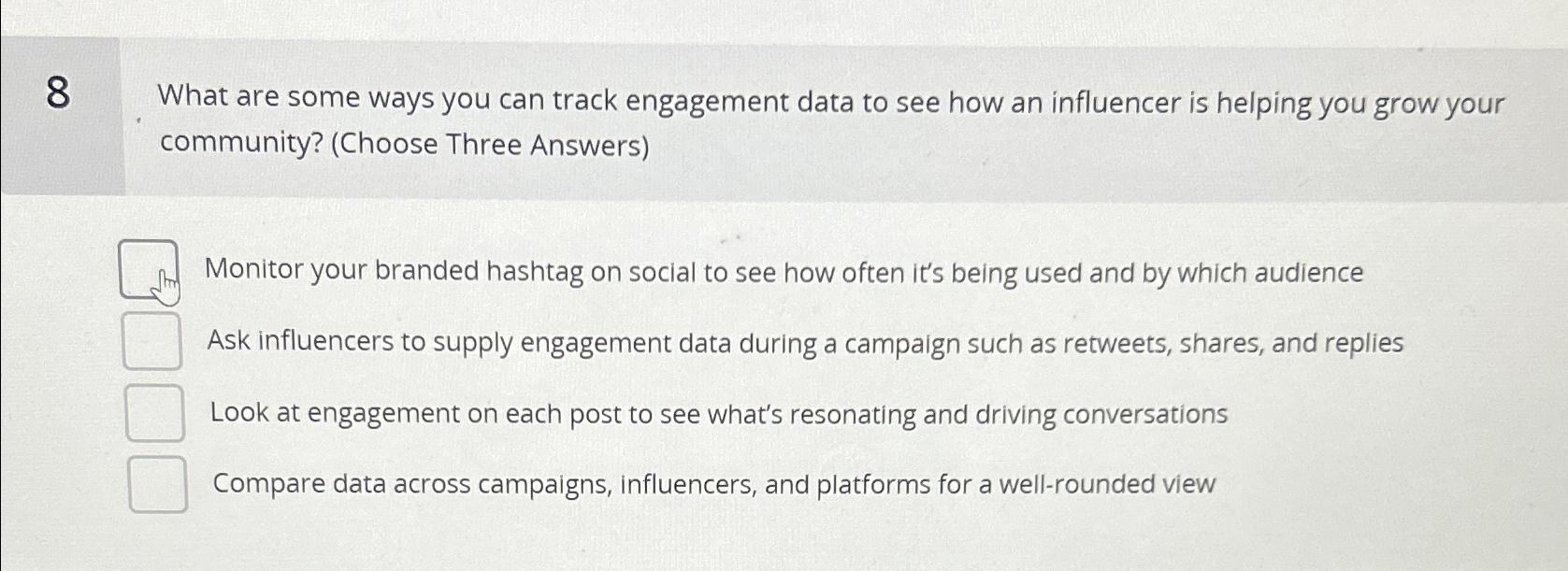 Solved 8 ﻿What are some ways you can track engagement data | Chegg.com