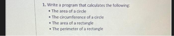 Solved 1. Write a program that calculates the following: - | Chegg.com