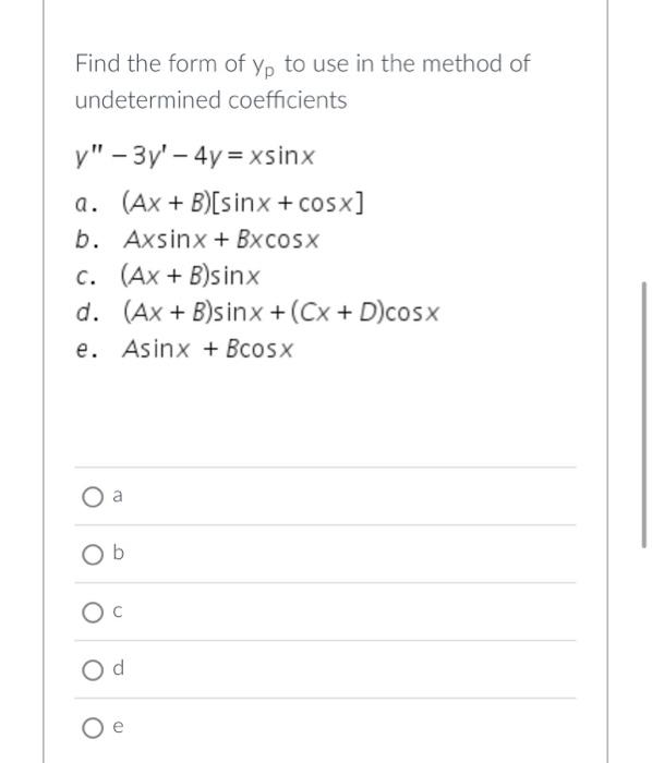Solved Find all complementary functions of the equation | Chegg.com
