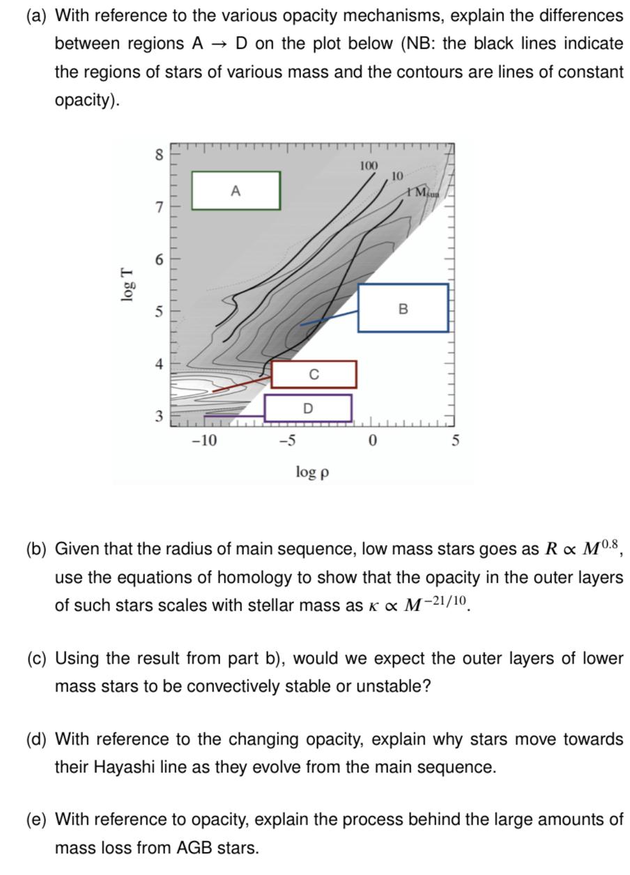 Solved (a) ﻿With reference to the various opacity | Chegg.com