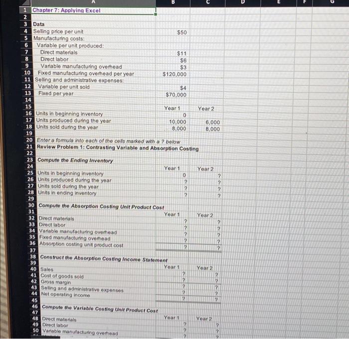 Solved Required information Chapter 7: Applying Excel (Algo) | Chegg.com Solved Required information Chapter 7: Applying Excel (Algo) | Chegg.com
