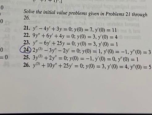 Solved Solve the initial value problems given in Problems 21 | Chegg.com