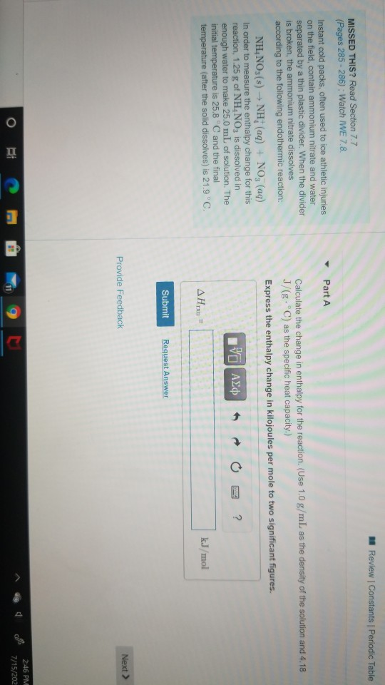Solved Review Constants Periodic Table MISSED THIS? Read | Chegg.com