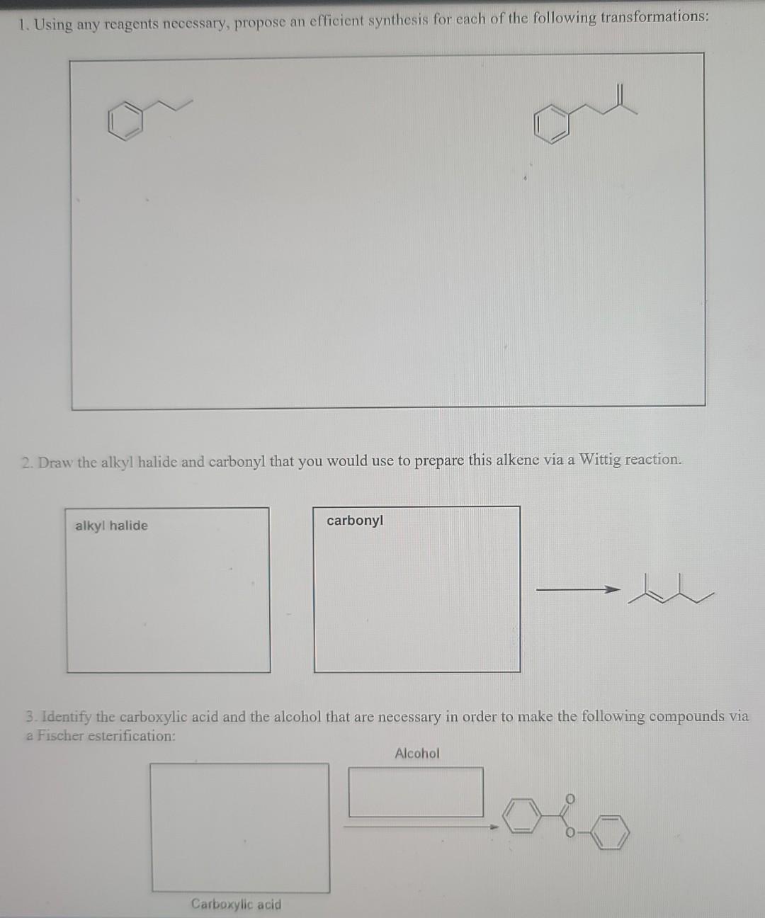 Solved 1. Using any reagents necessary, propose an efficient | Chegg.com