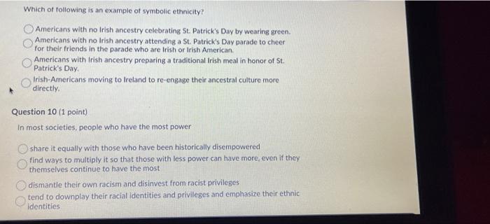 Solved Which of following is an example of symbolic | Chegg.com