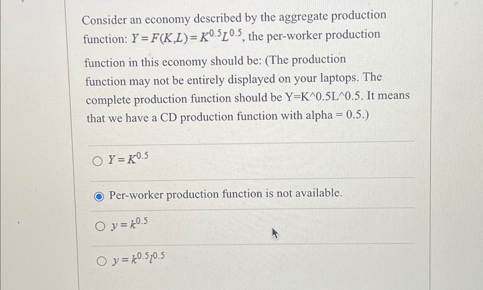 Solved Consider an economy described by the aggregate | Chegg.com
