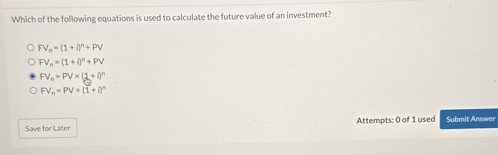 Which of the following equations is used to calculate | Chegg.com