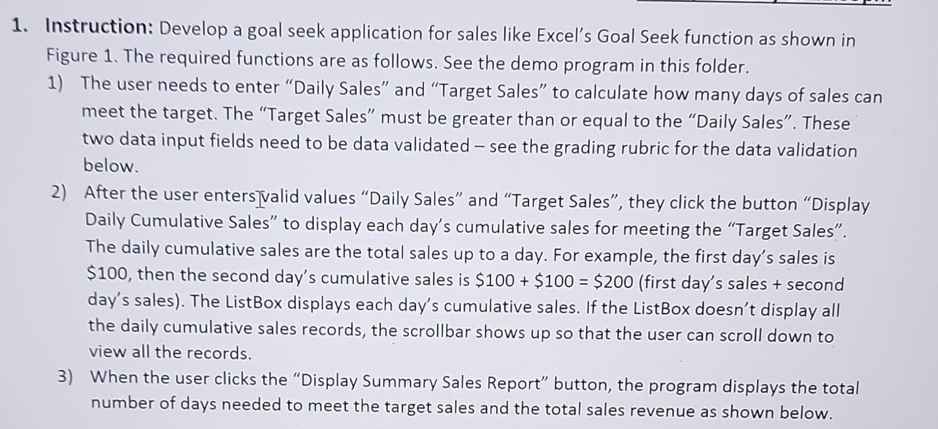 Solved Instruction: Develop a goal seek application for | Chegg.com