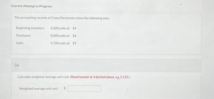 Solved Current Attempt in Progress The accounting records of | Chegg.com